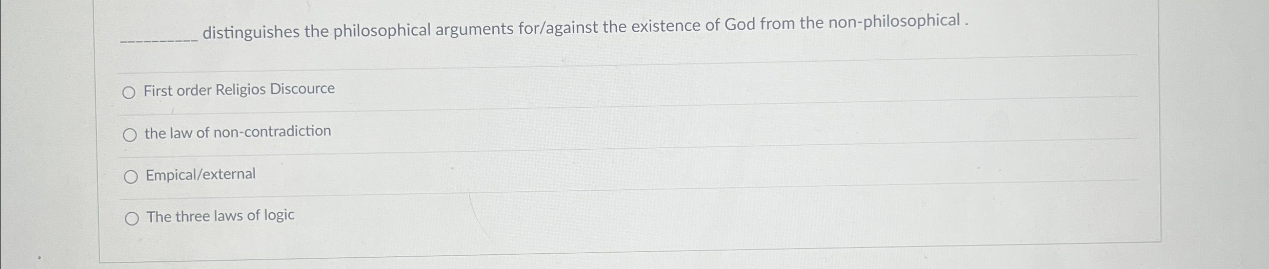 Solved q, ﻿distinguishes the philosophical arguments | Chegg.com