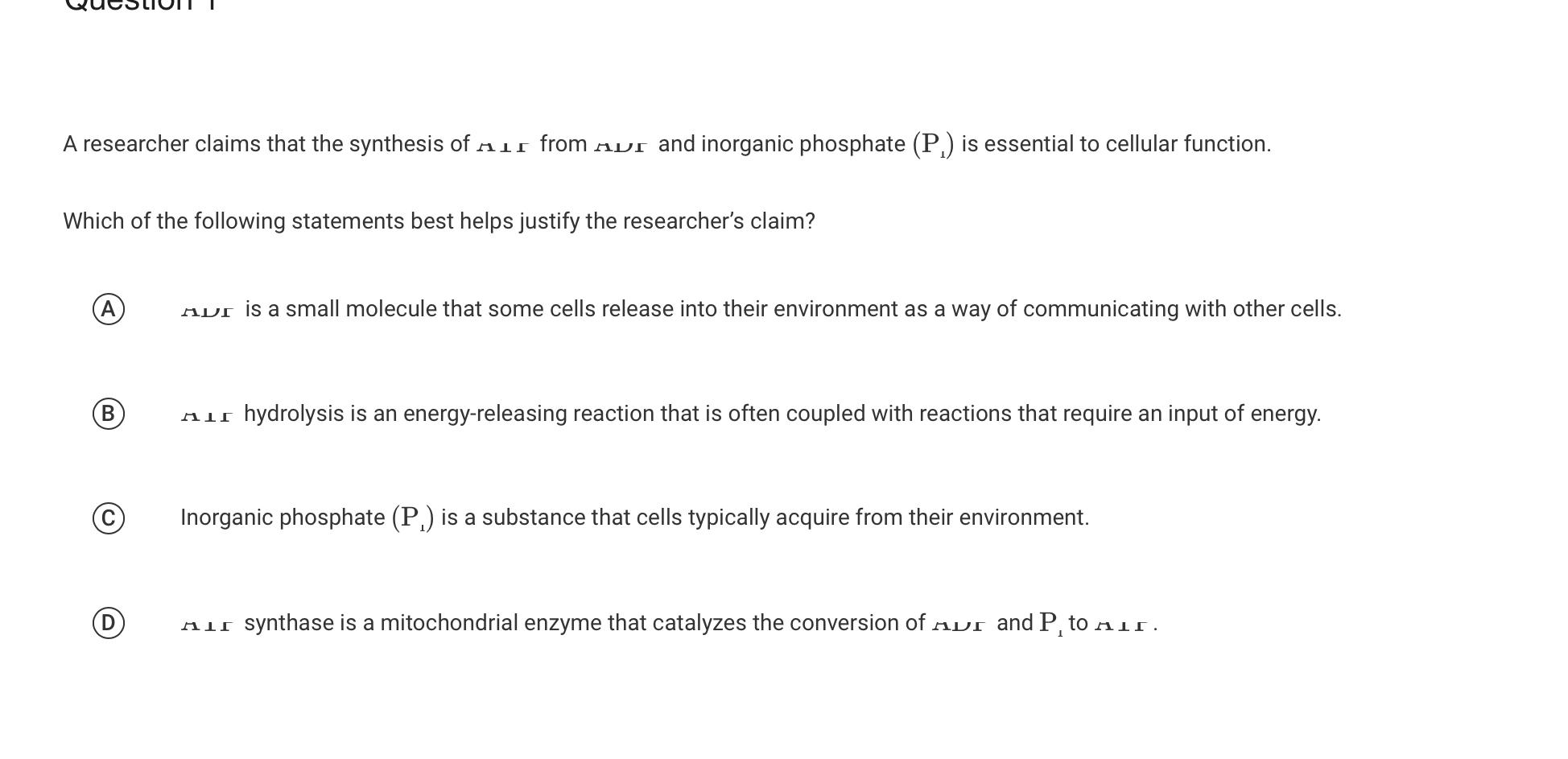 Solved Which of the following statements best helps justify | Chegg.com