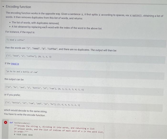 Solved Question 1: Encoding and Decoding Text We will write | Chegg.com