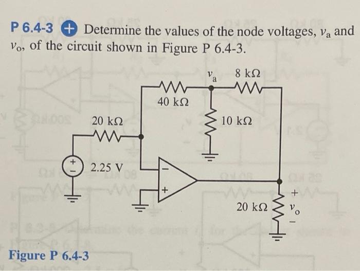 Solved P6.4-3 + Determine the values of the node voltages, | Chegg.com