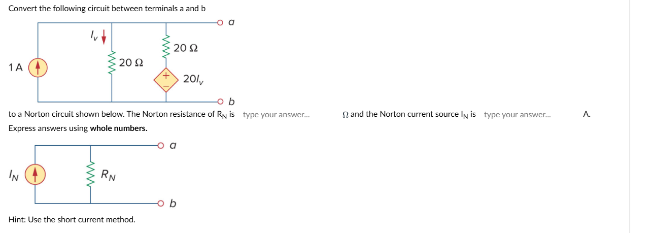 Solved Convert the following circuit between terminals \( ﻿a | Chegg.com
