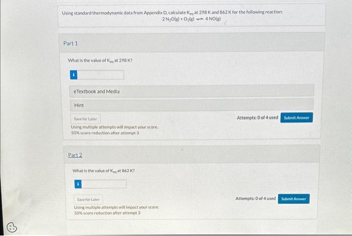 Solved Using standard thermodynamic data from Appendix D, | Chegg.com