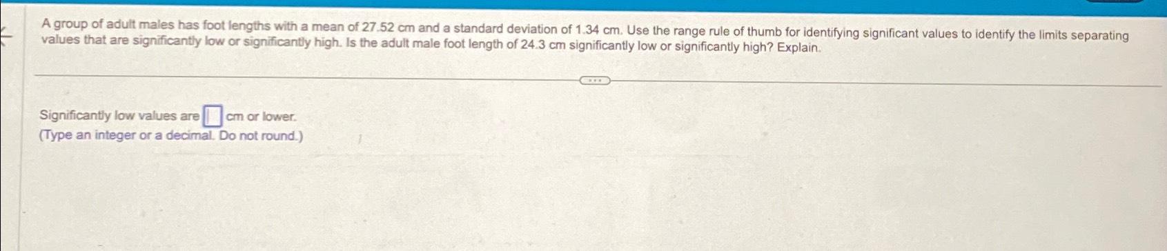 Solved values that are significantly low or significantly | Chegg.com