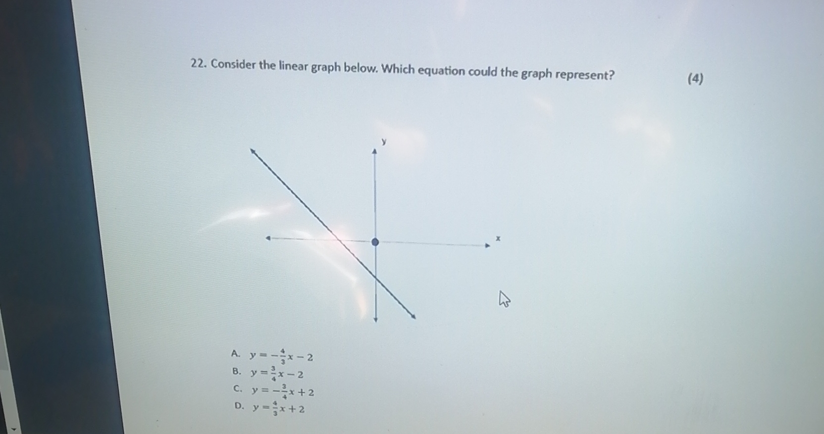 Solved Consider the linear graph below. Which equation could | Chegg.com