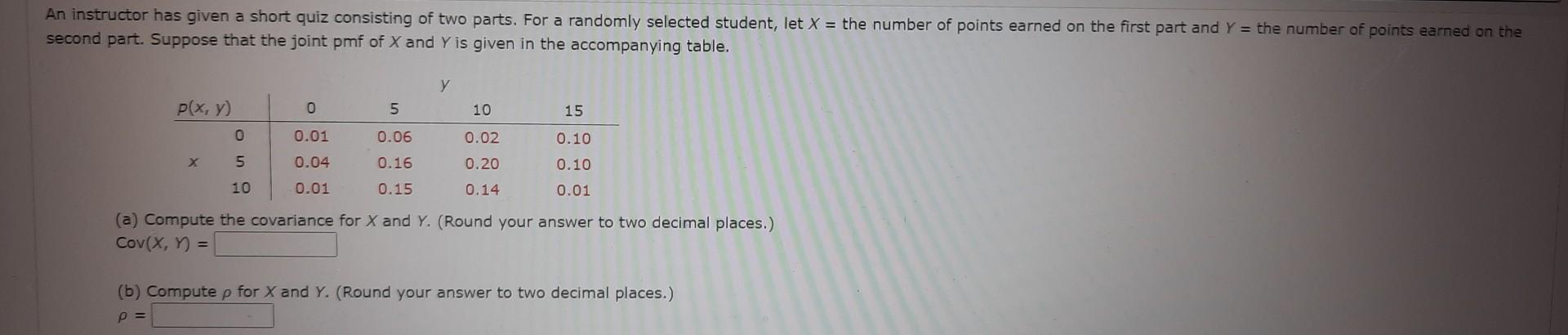 Solved second part. Suppose that the joint pmf of X and Y is | Chegg.com