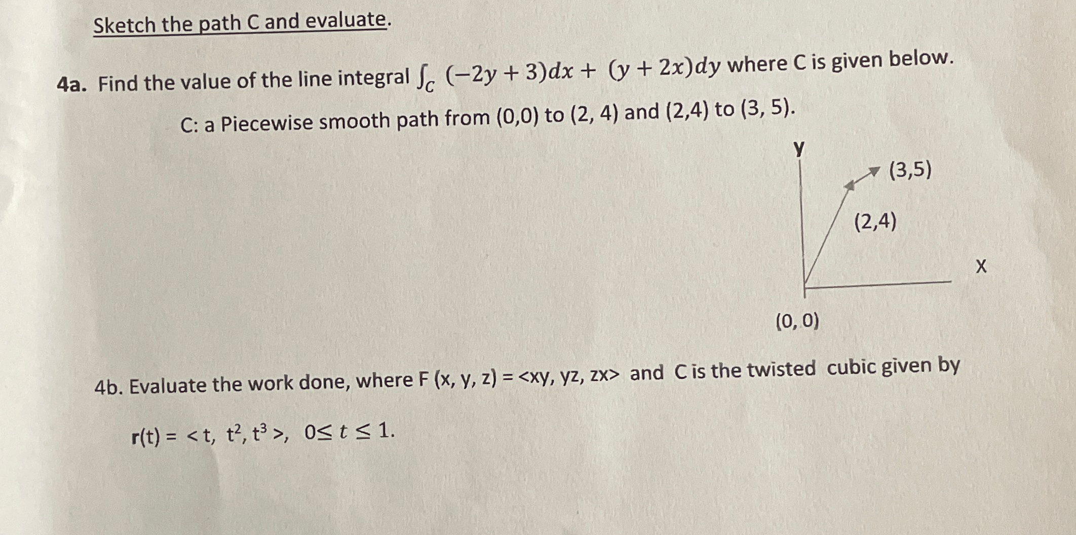 Solved Sketch the path C ﻿and evaluate.4a. ﻿Find the value | Chegg.com