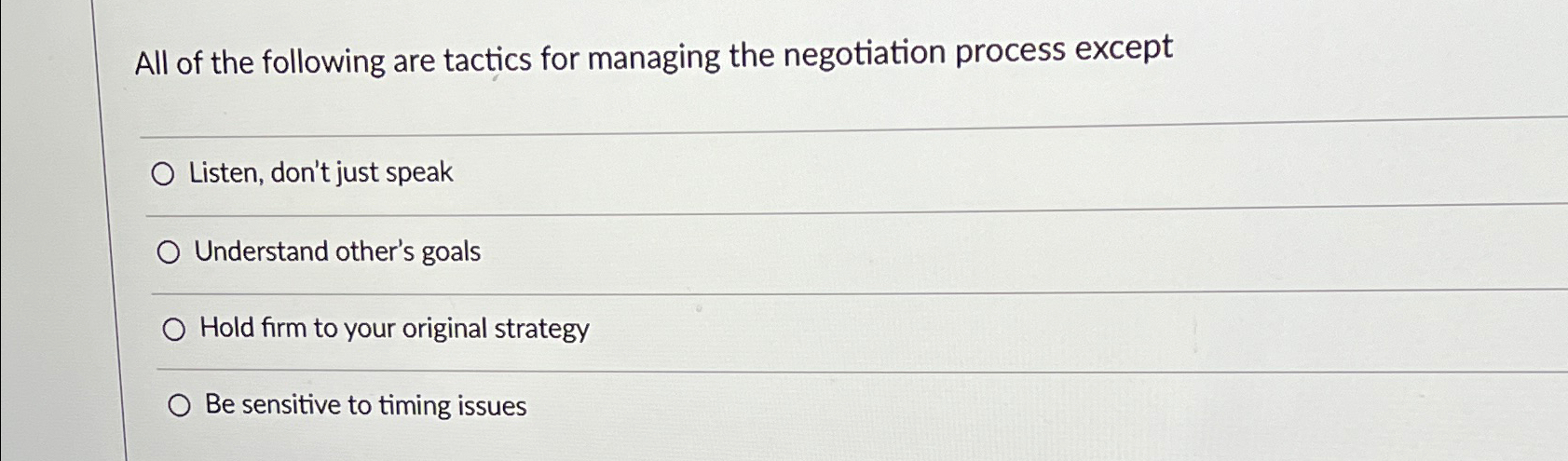 Solved All of the following are tactics for managing the | Chegg.com