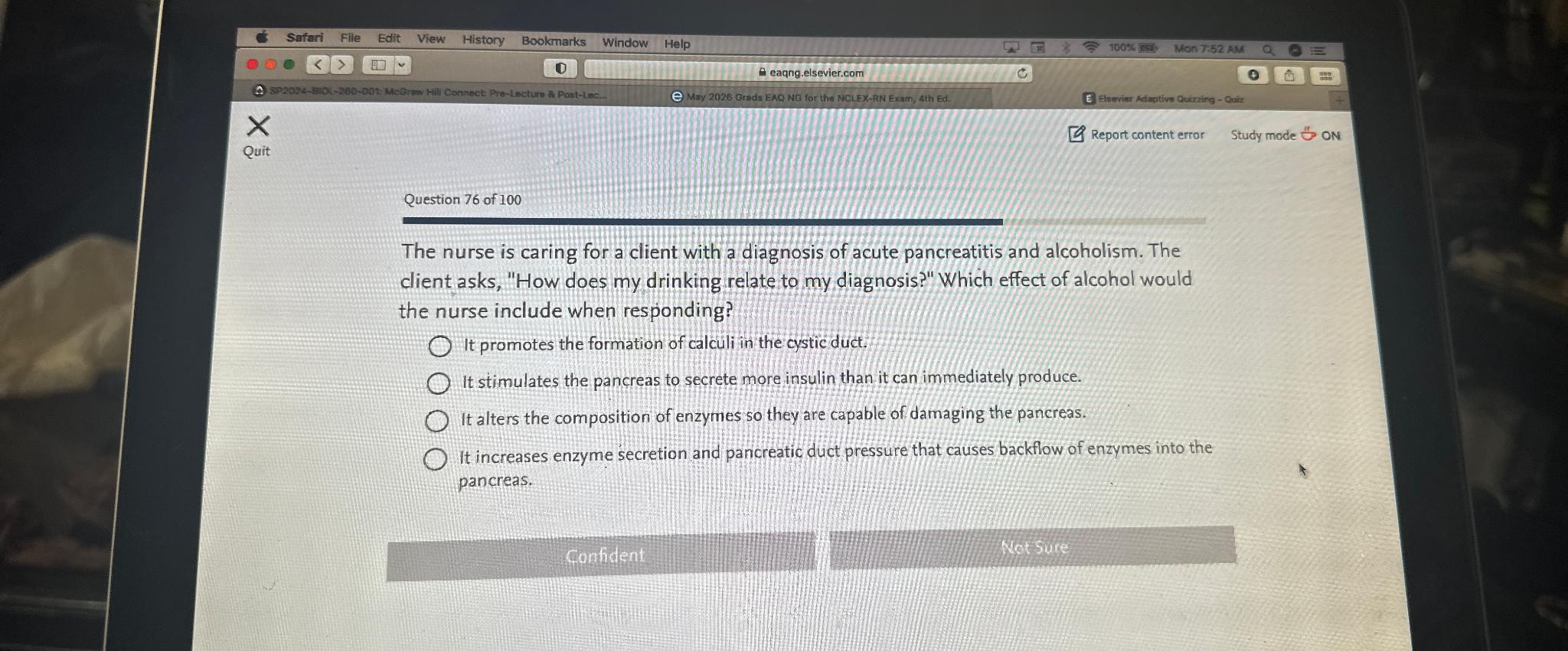 Solved Report content error Study mode 8 ﻿ONQuestion 76 ﻿of | Chegg.com