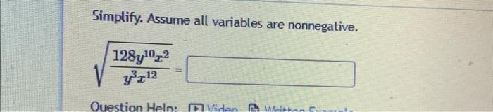 Solved Simplify. Assume all variables are nonnegative. | Chegg.com