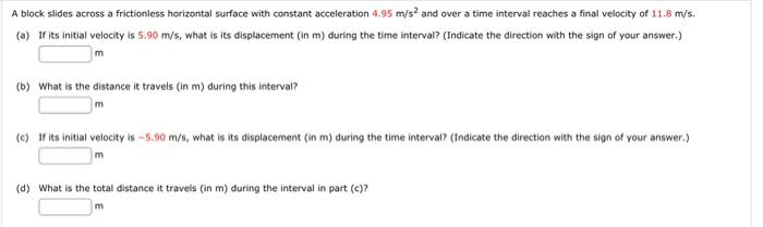 Solved A block slides across a frictionless horizontal | Chegg.com
