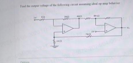 Solved Find the output voltage of the following circuit | Chegg.com