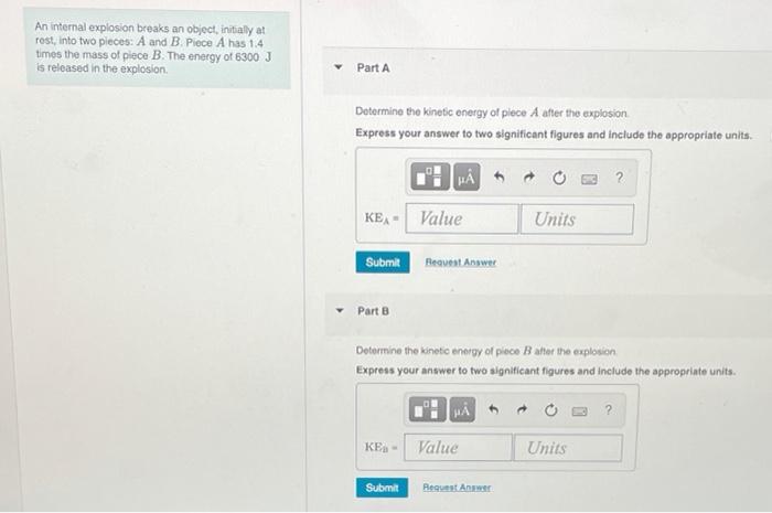 Solved An internal explosion breaks an object, initially at | Chegg.com