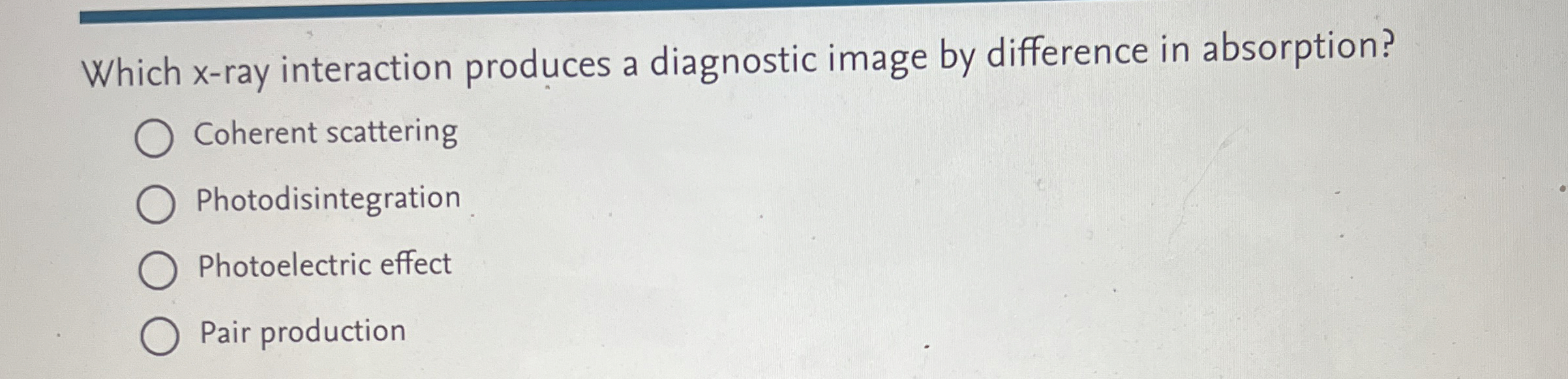 Solved Which x-ray interaction produces a diagnostic image | Chegg.com