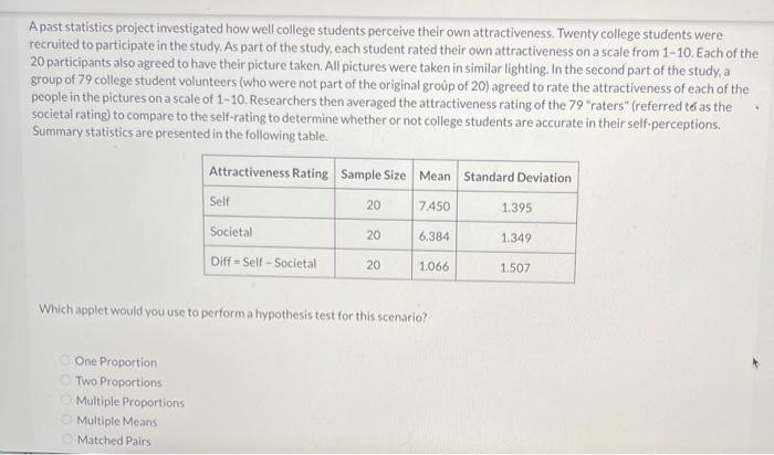 Solved A past statistics project investigated how well | Chegg.com