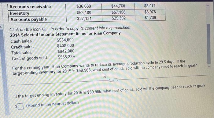 Solved Average production cycle. Use the following account | Chegg.com