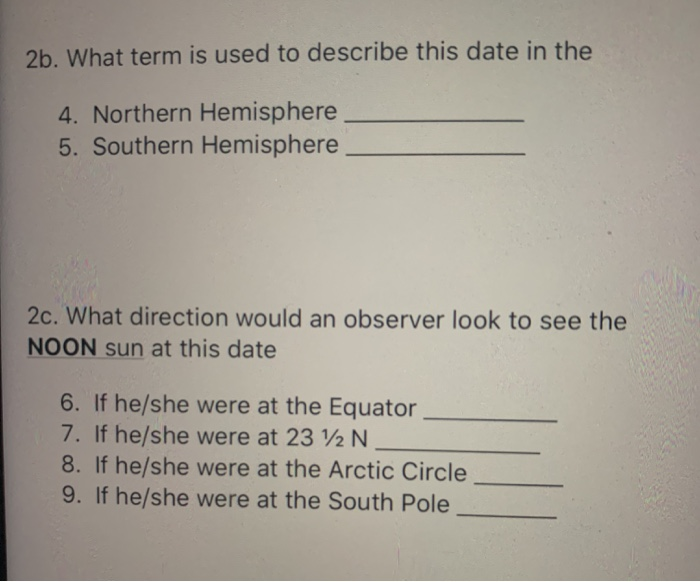 Solved 2. On about June 21, the sun is directly overhead at | Chegg.com