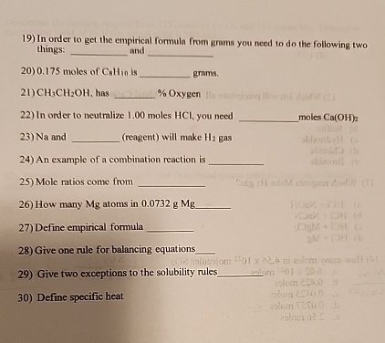 Solved In order to get the empirical formula from grams you | Chegg.com