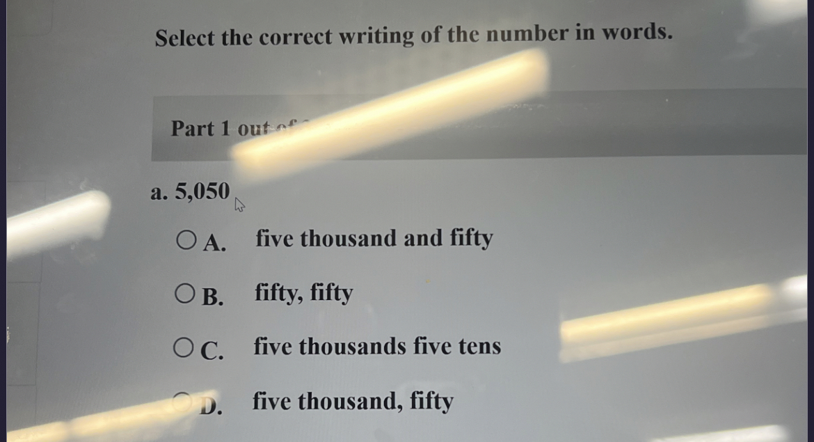 Solved Select the correct writing of the number in | Chegg.com