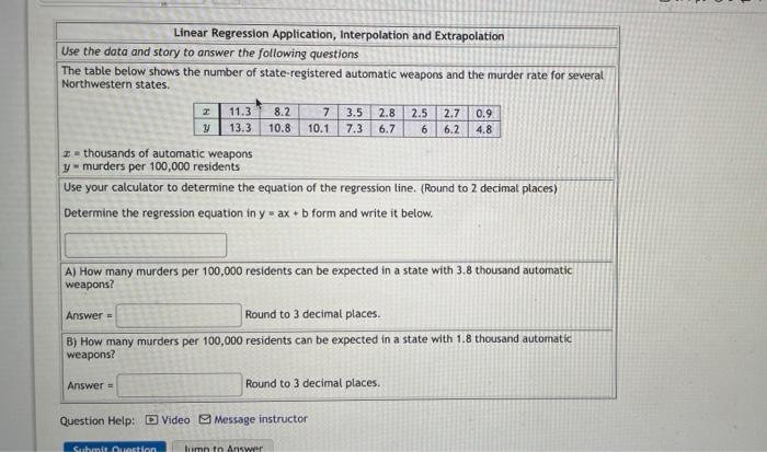 Solved Linear Regression Application, Interpolation and | Chegg.com
