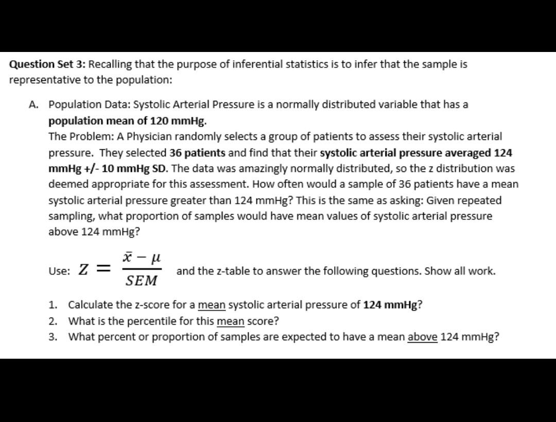 Solved 1estion Set 3: Recalling that the purpose of | Chegg.com