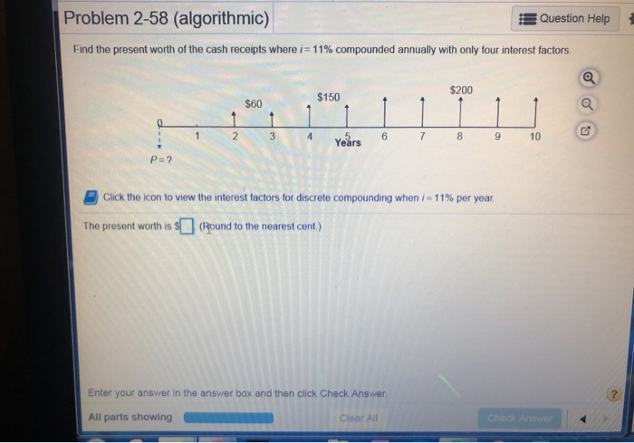 Solved Problem 2-58 (algorithmic) Question Help Find the | Chegg.com