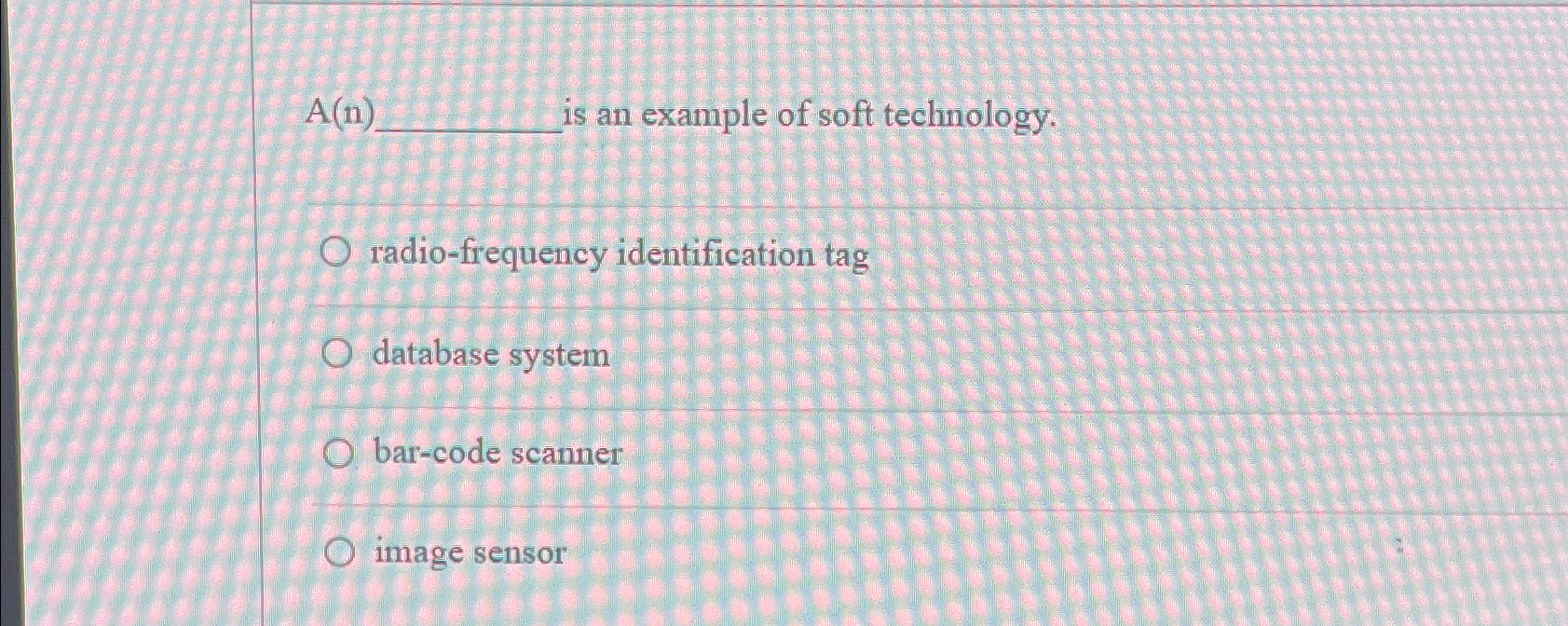 Solved A(n) ﻿is an example of soft | Chegg.com