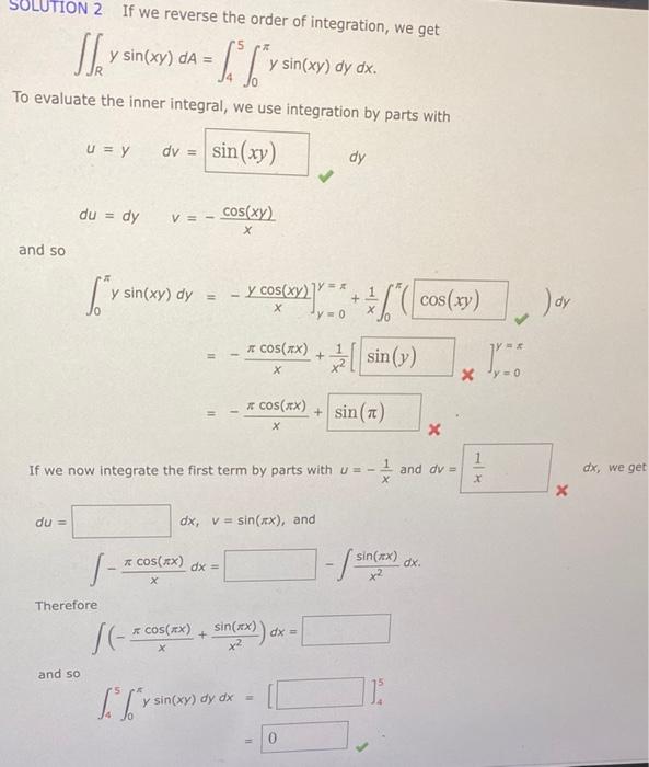Solved EXAMPLE 3 Evaluate SOLUTION 1 If we first integrate | Chegg.com