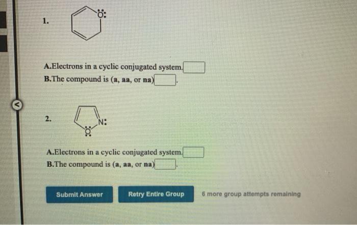 Solved :8 1. A.Electrons in a cyclic conjugated system. | Chegg.com