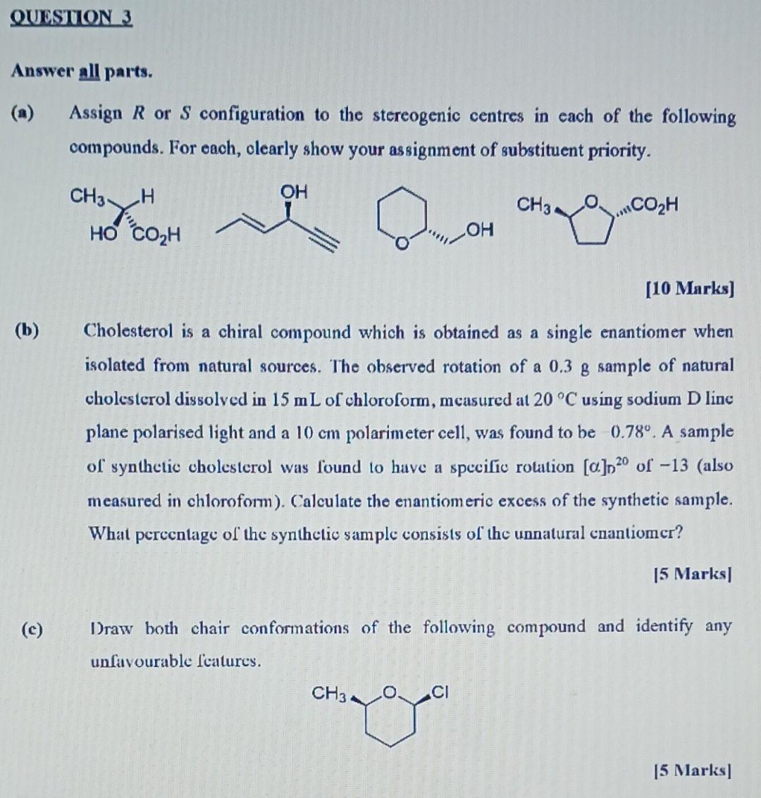 Solved Answer all parts. (a) Assign R or S configuration to | Chegg.com