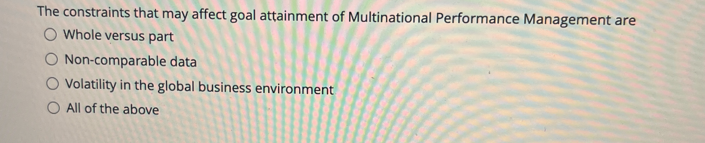Solved The constraints that may affect goal attainment of | Chegg.com