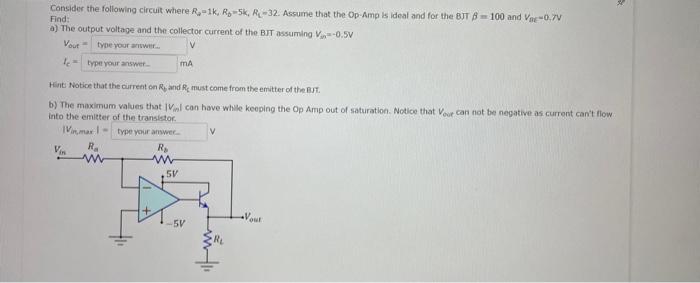 Solved Consider the following circuit where | Chegg.com