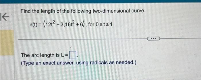 Solved Find the length of the following two-dimensional | Chegg.com