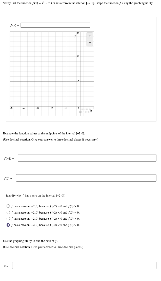 Solved Verify That The Function Fxx3 X3 ﻿has A Zero In 1253