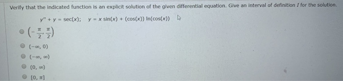 Solved Verify that the indicated function is an explicit | Chegg.com