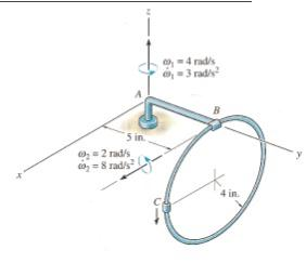At the instant shown, rod AB is rotating about the z | Chegg.com