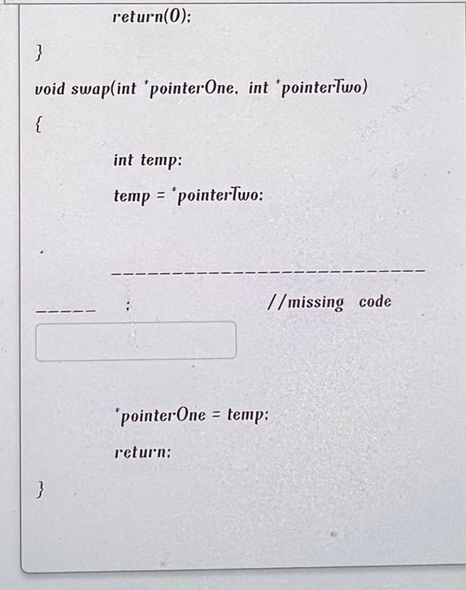 Solved Fill in the blanks.( The program is written in C | Chegg.com
