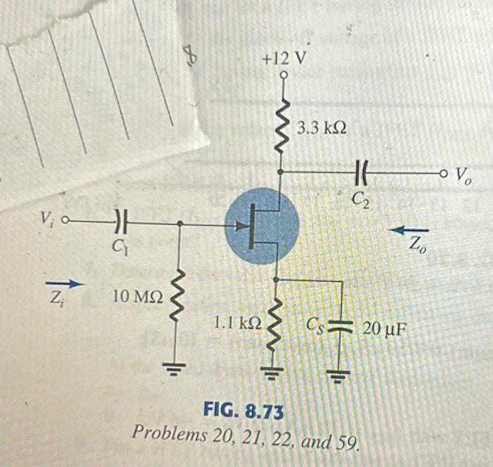 Solved 8 4 Self Bias Configuration 20 Determine Zi Zo