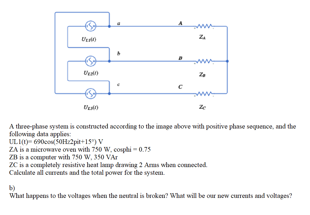 Solved Hi! Can someone solve this? Thanks! A three-phase | Chegg.com
