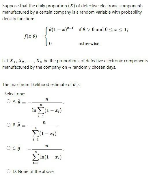 Solved Suppose that the daily proportion (X) of defective | Chegg.com