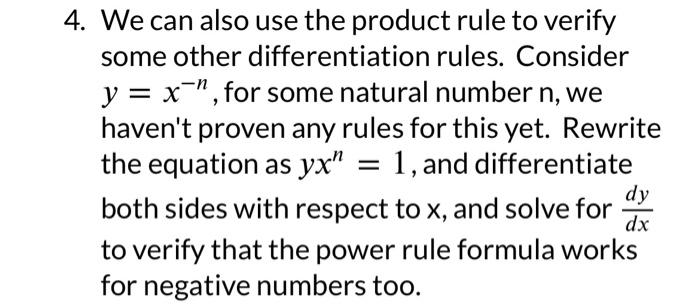 Solved We can also use the product rule to verify some other | Chegg.com
