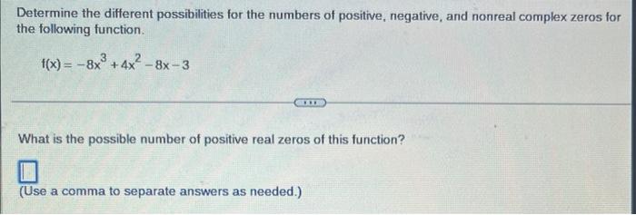 Solved Determine the different possibilities for the numbers | Chegg.com