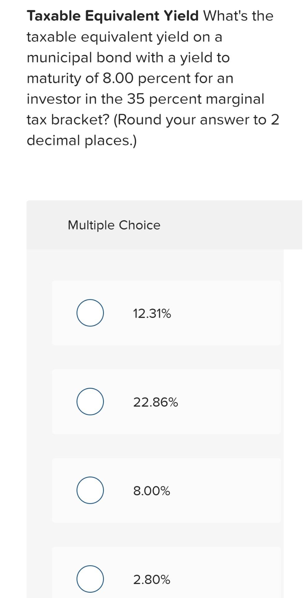 Solved Taxable Equivalent Yield What's the taxable | Chegg.com