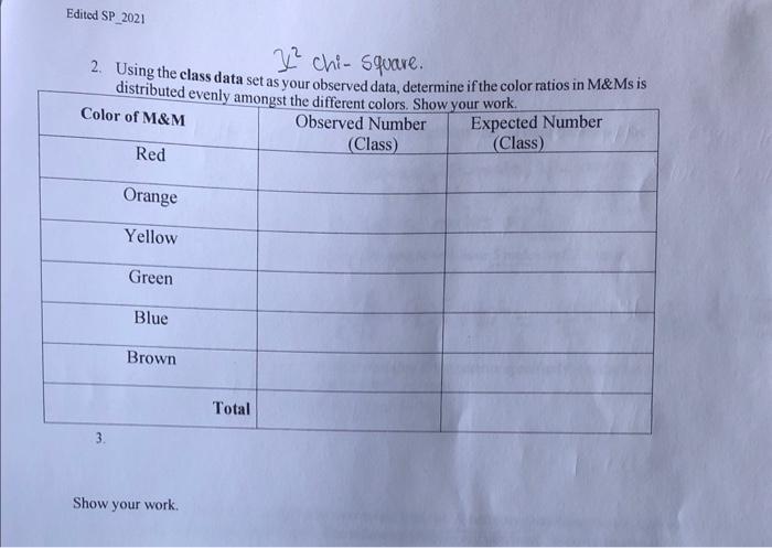 Solved how can I do the question number 2 where the observed | Chegg.com