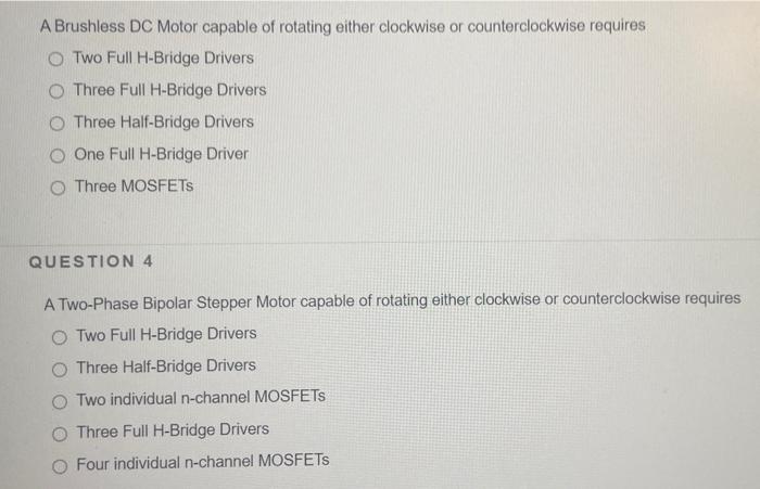 Solved A Brushless DC Motor capable of rotating either | Chegg.com