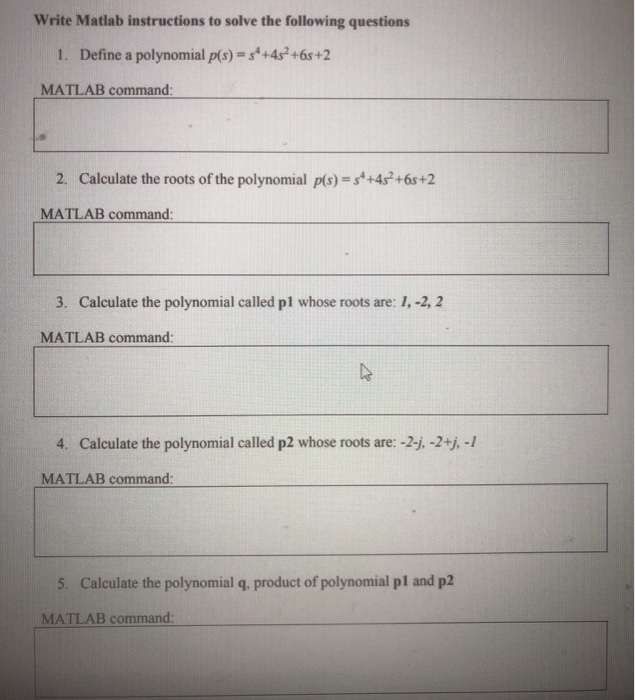 Solved Write Matlab instructions to solve the following | Chegg.com