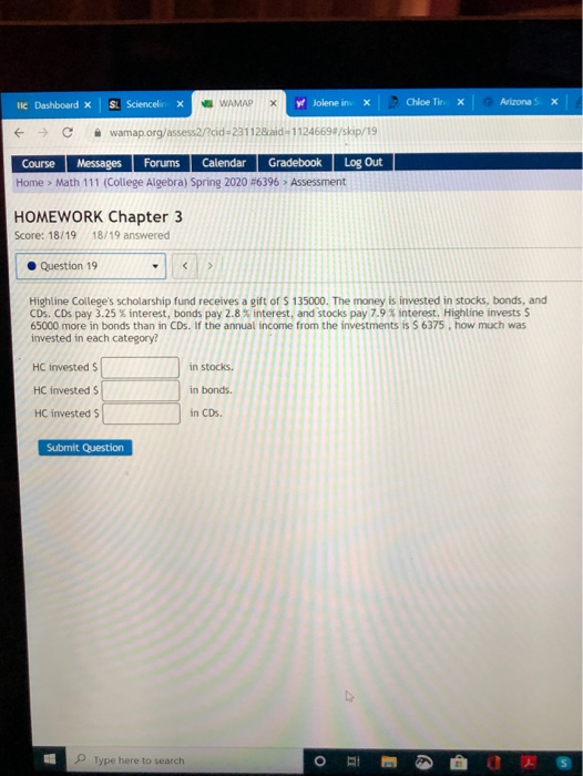 Solved lic Dashboard x SL Sciencelin X WAMAD X y Jolene in x | Chegg.com