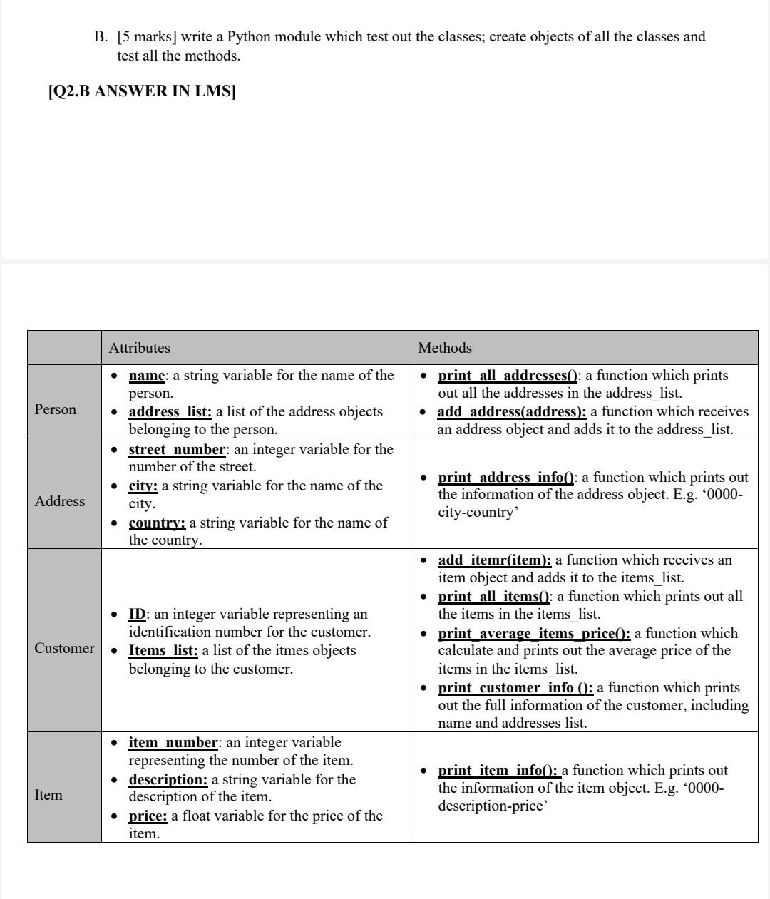 Solved Q2. [10 marks] Consider the following UML Class | Chegg.com