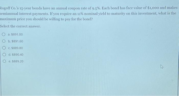 Solved McCurdy Co.'s Class Q bonds have a 12-year maturity, | Chegg.com