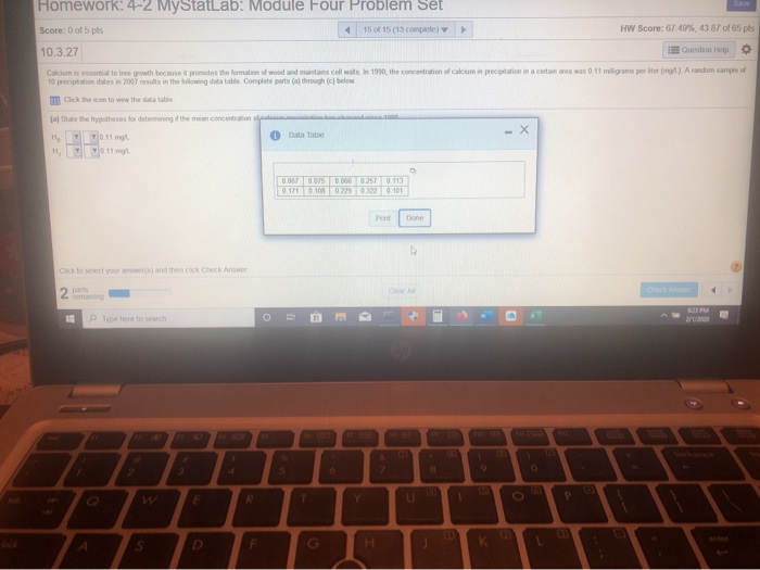 Solved Homework 4-2 MyStatLab: Module Four Problem set | Chegg.com