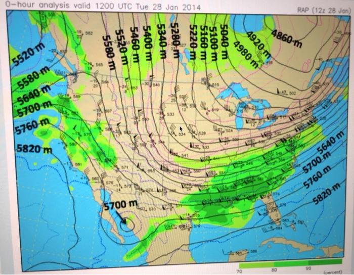 Solved Using the the 500 mb map given above in #2, rank the | Chegg.com